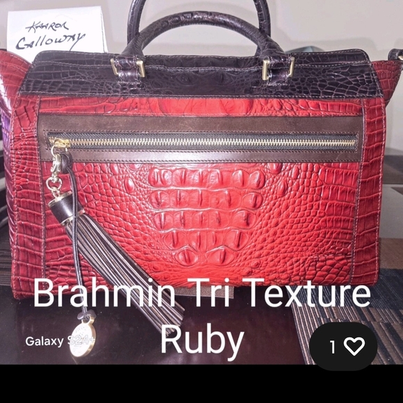 Brahmin | Bags | Brahmin Red Satchel With Crocodile Texture | Poshmark